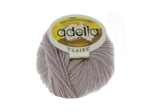 Пряжа ADELIA CLAIRE №502 светло-бежевый, 50% шерсть, 50% акрил, 50 г, 138 м ± 10 м, 1 штука