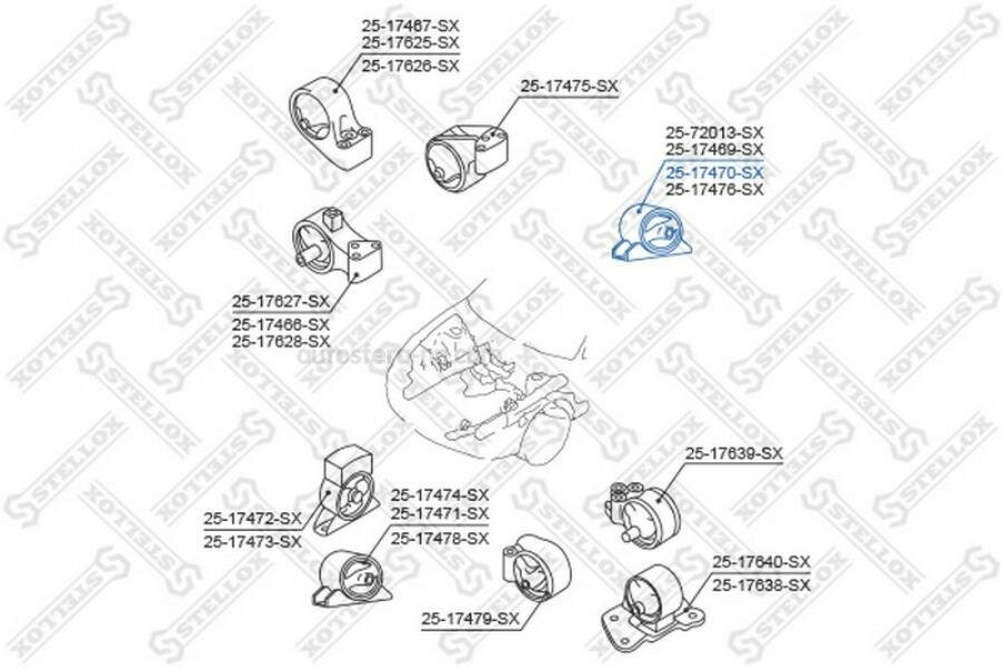 STELLOX 2517470SX подушка двигателя задняя!\ Mitsubishi Carisma DA 1995-2003