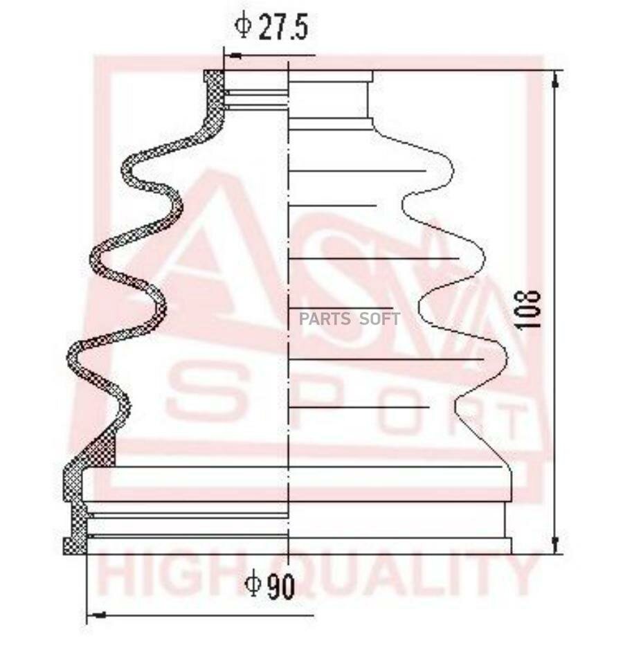 ASBTACV4 ASVA пыльник ШРУС RANGER/ CAMRY 27x99x92 (без смазки)