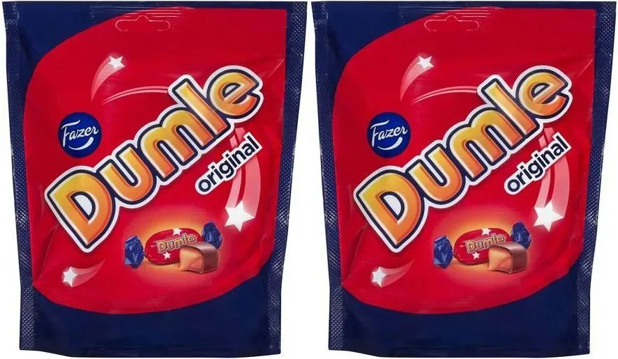 Конфеты Fazer Dumle Original мягкий ирис в молочном шоколаде (Финляндия) 120 гр. х 2 шт.