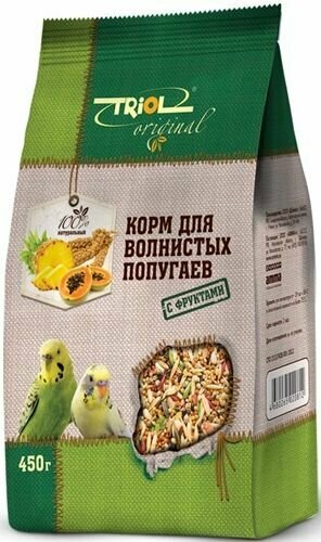 Triol Корм сухой для волнистых попугаев С фруктами, 450 г