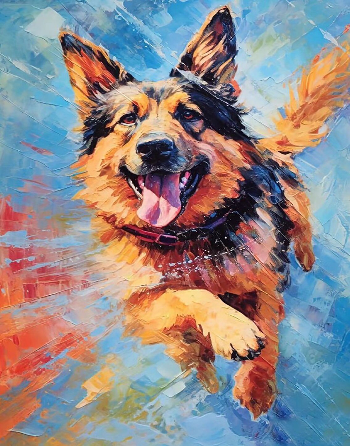 Картина по номерам "Немецкая овчарка" 40х50 см, хлопковый холст на подрамнике, акрил, Hobby Home