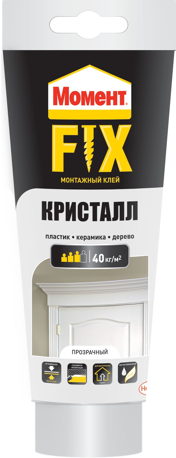 Клей монтажный Henkel FIX Кристалл (арт. 1202262), 185 г, время схватывания 15 мин.