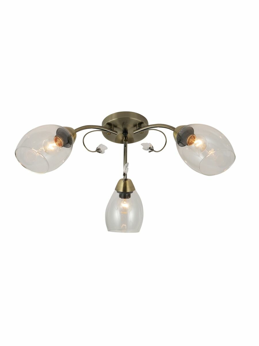 Люстра потолочная W099/3AB. цвет основания бронза, 3хЕ27х60 Вт