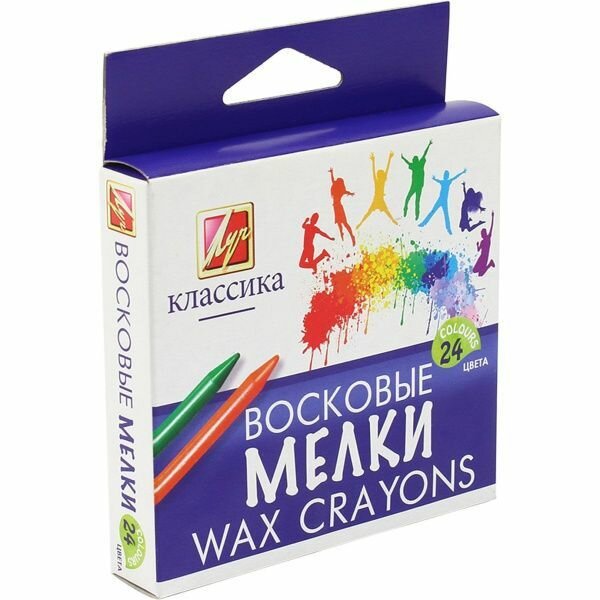 Мелки восковые шестигранные (8*90) 24 цветные