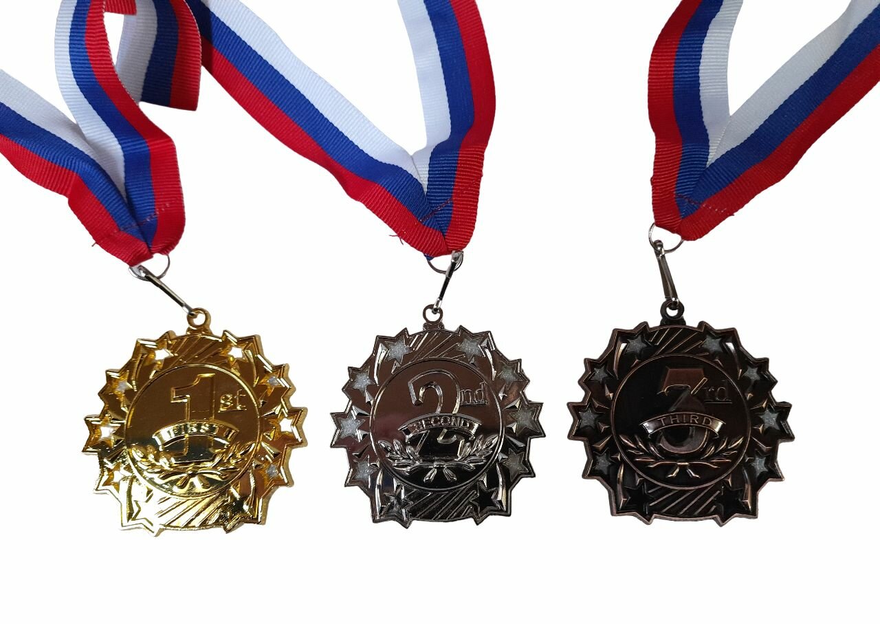 Медаль "Россия" 1,2,3 место - d-6см / металл