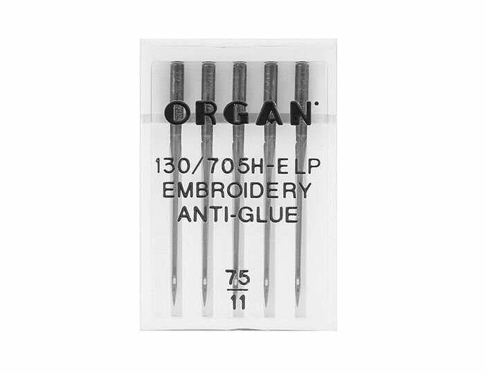 Иглы Organ вышивальные Anti-Glue 5/75