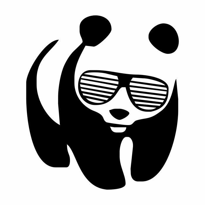 Наклейка на авто 20x17 Panda в очках