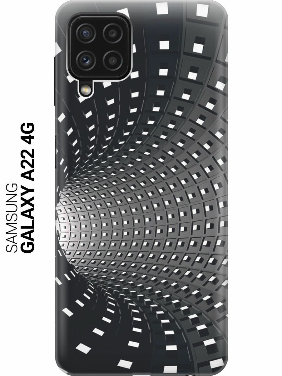 Силиконовый чехол на Samsung Galaxy A22, M32, M22, Самсунг А22, М32, М22 с принтом "Черно-белый тоннель"