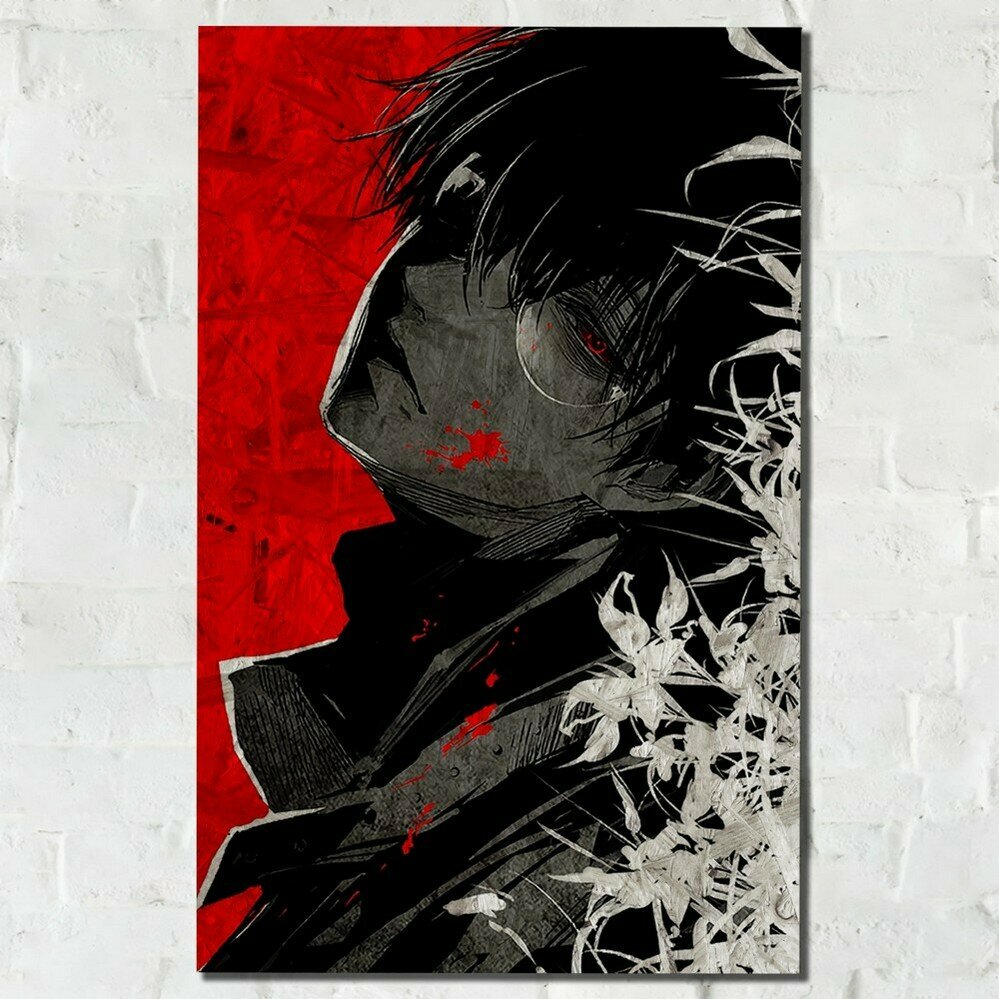Картина интерьерная на рельефной доске аниме Токийский Гуль (Tokyo Ghoul) - 13555 В
