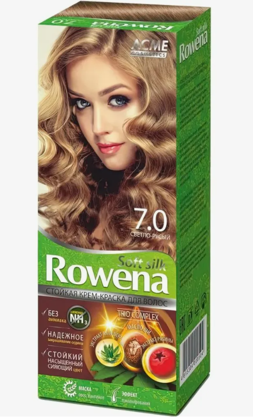 Краска для волос Rowena Soft Silk тон 7.0 светло-русый, без аммиака, 115 мл.