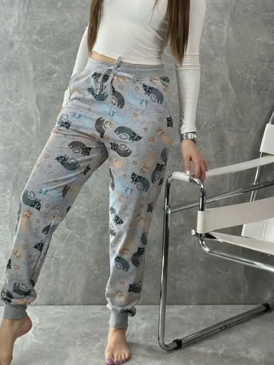 Брюки джоггеры дома,дача