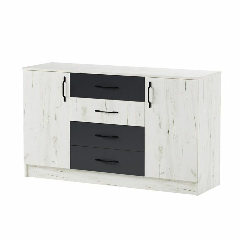 Комод Памир "Беатрис" К1400, 43.9х82.4 см, Крафт белый/Антрацит