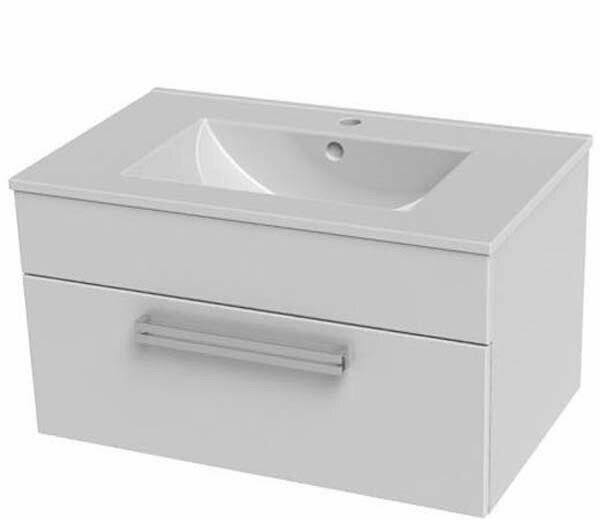 Тумба под раковину Triton Ника 77 подвесная белая (без раковины)