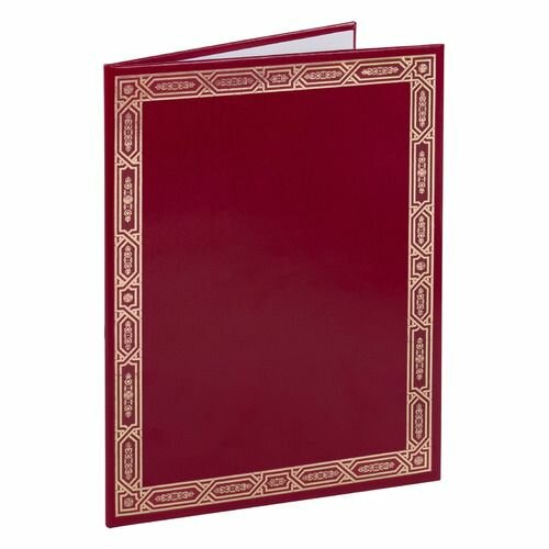 Папка адресная STAFF Универсальная, без тиснения, A4, 305x217мм, бордовый/золотистый [121919]