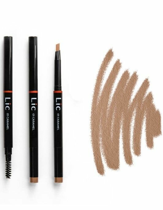 Lic Механический карандаш для бровей с треугольным грифелем Mechanical eyebrow pencil тон 01 caramel