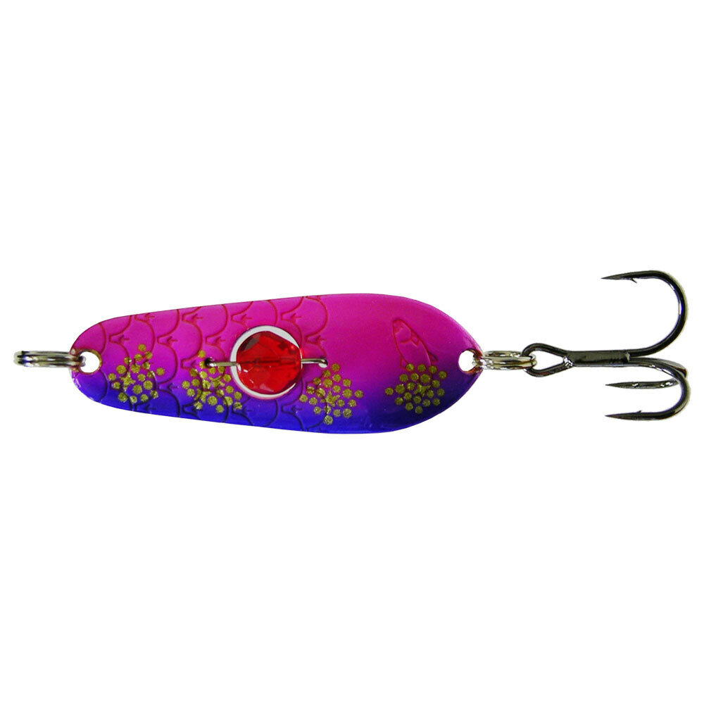 Блесна колеблющаяся Kuusamo Rasanen 50/11 с камнем, Li/Pink/G-S, UV