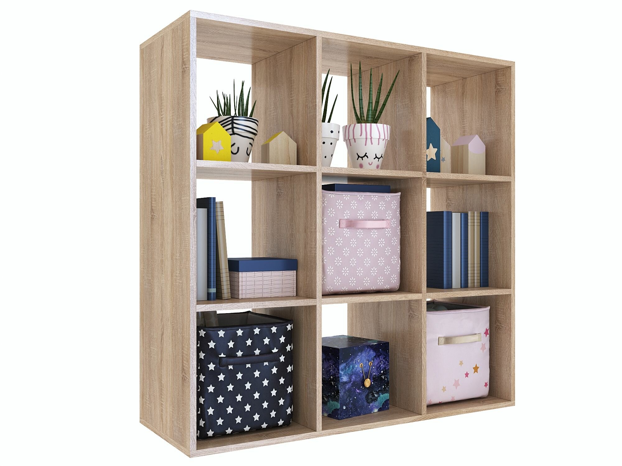 Стеллаж для книг 9 секции с полками Мебель на Руси "Каллакс" 107х107х39, дуб сонома