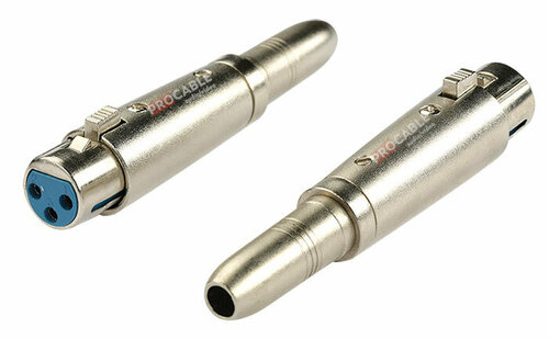 Переходник XLR (CANON) гнездо 6.35мм (JACK) гнездо стерео — купить в ...