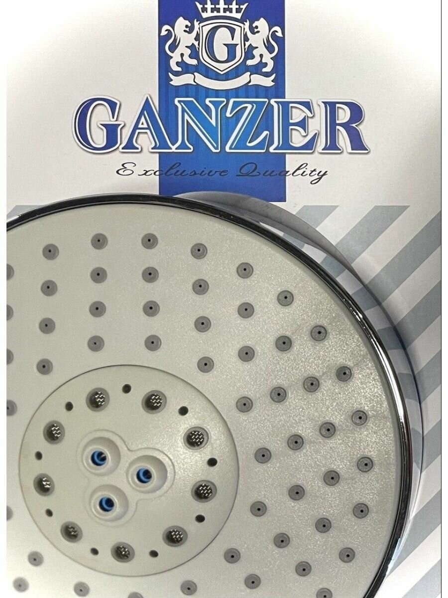 Лейка для душа "Ganzer" GZ3012, хром, ABS-пластик/силикон, 3 режима — фото 1