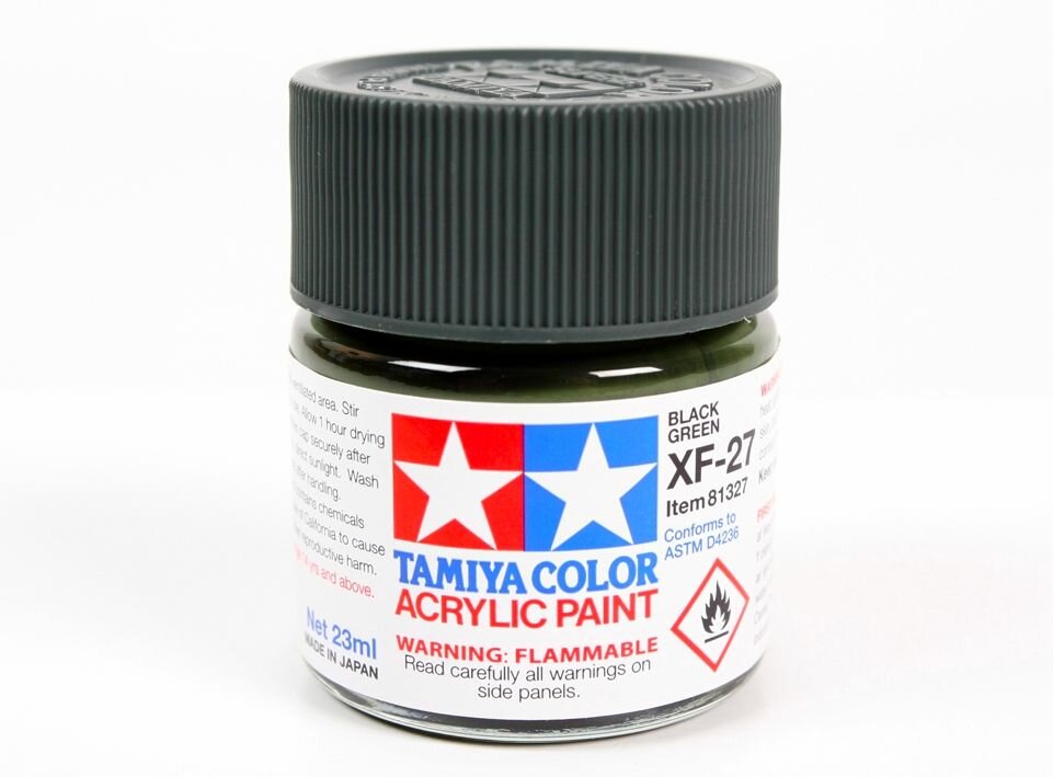 XF-27 Black green flat ( темно-зеленый ) акриловая краска объем 23мл.