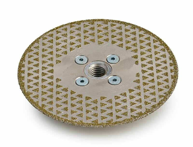 Диск отрезной/шлифовальный по мрамору (гальваника) d125 с фланцем М14