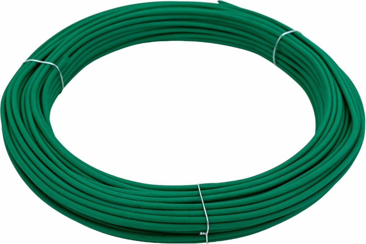 СИБРТЕХ Проволока для подвязки, стальная в ПВХ зелёный 25 м 64380