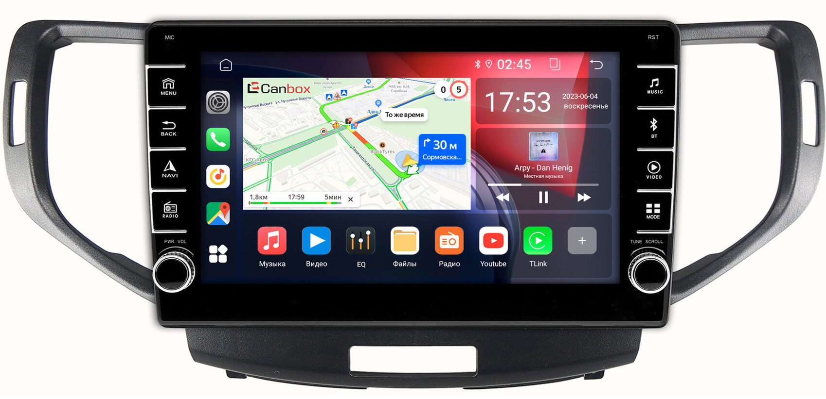 Штатная магнитола Canbox BGT9-1358 для Honda Accord 8 2007-2015 на Android 10 (IPS, DSP, CarPlay)