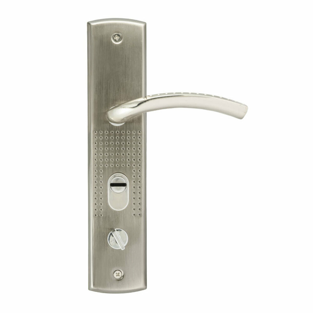 Ручка дверная "Нора-м" на планке 200, левая, цвет: матовый никель