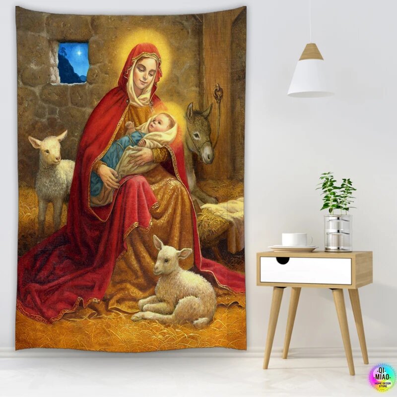 Гобелен рождественский с Иисусом, 230x150cm, цвет 006