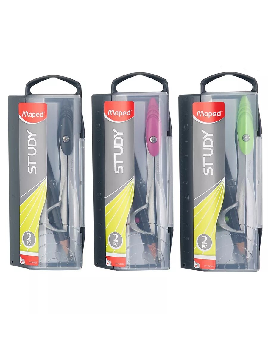 Циркуль Maped Study 119410, металлический, 12см, с карандашом