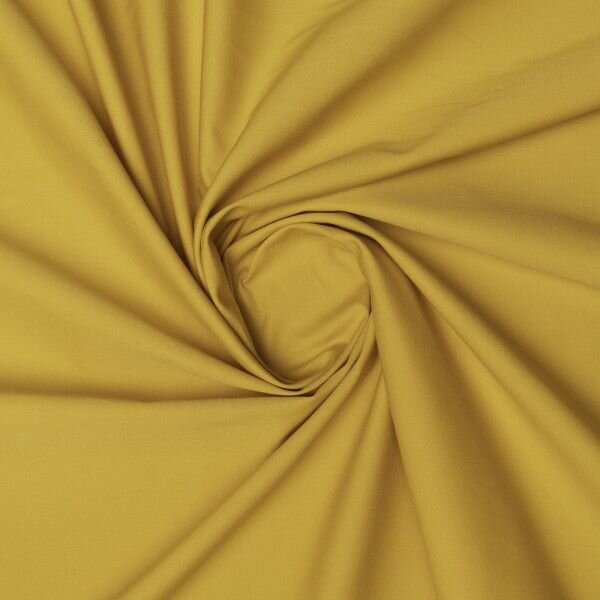 Ткань для шитья Ткани-100, хлопок, желтая, горчичная, 10x1.6м