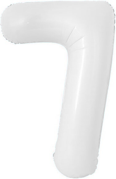 Шар с клапаном (16'/41 см) Мини-цифра, 7, Белый, 1 шт.
