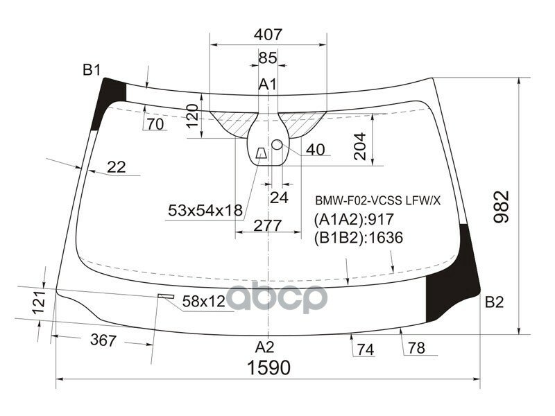 Стекло лобовое (Камера/ Датчик дождя) BMW 7-Series 08-12 XYG арт. BMW-F02-VCSS LFW/X