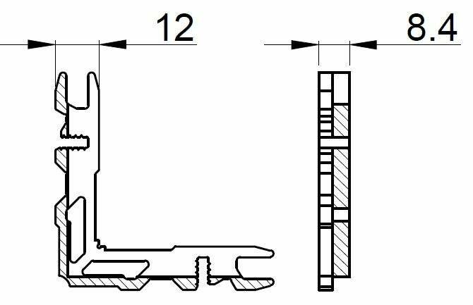 Соединитель угловой наружный ALUMARK для ALM254201