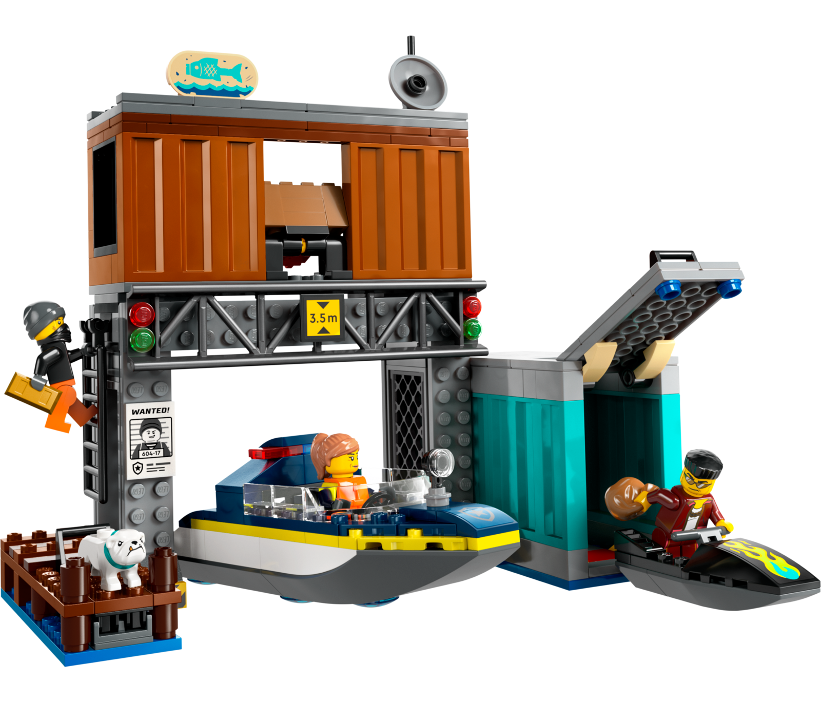 LEGO CITY 60417 - Полицейский катер и убежище воришек