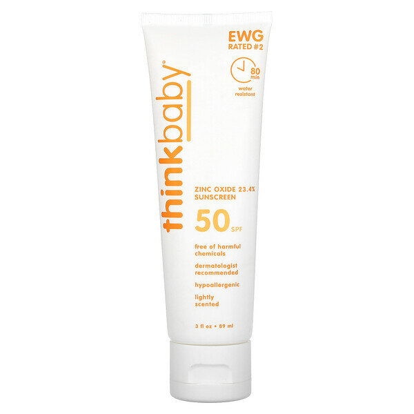 Thinkbaby, Солнцезащитный крем, фактор защиты SPF 50+, 89мл