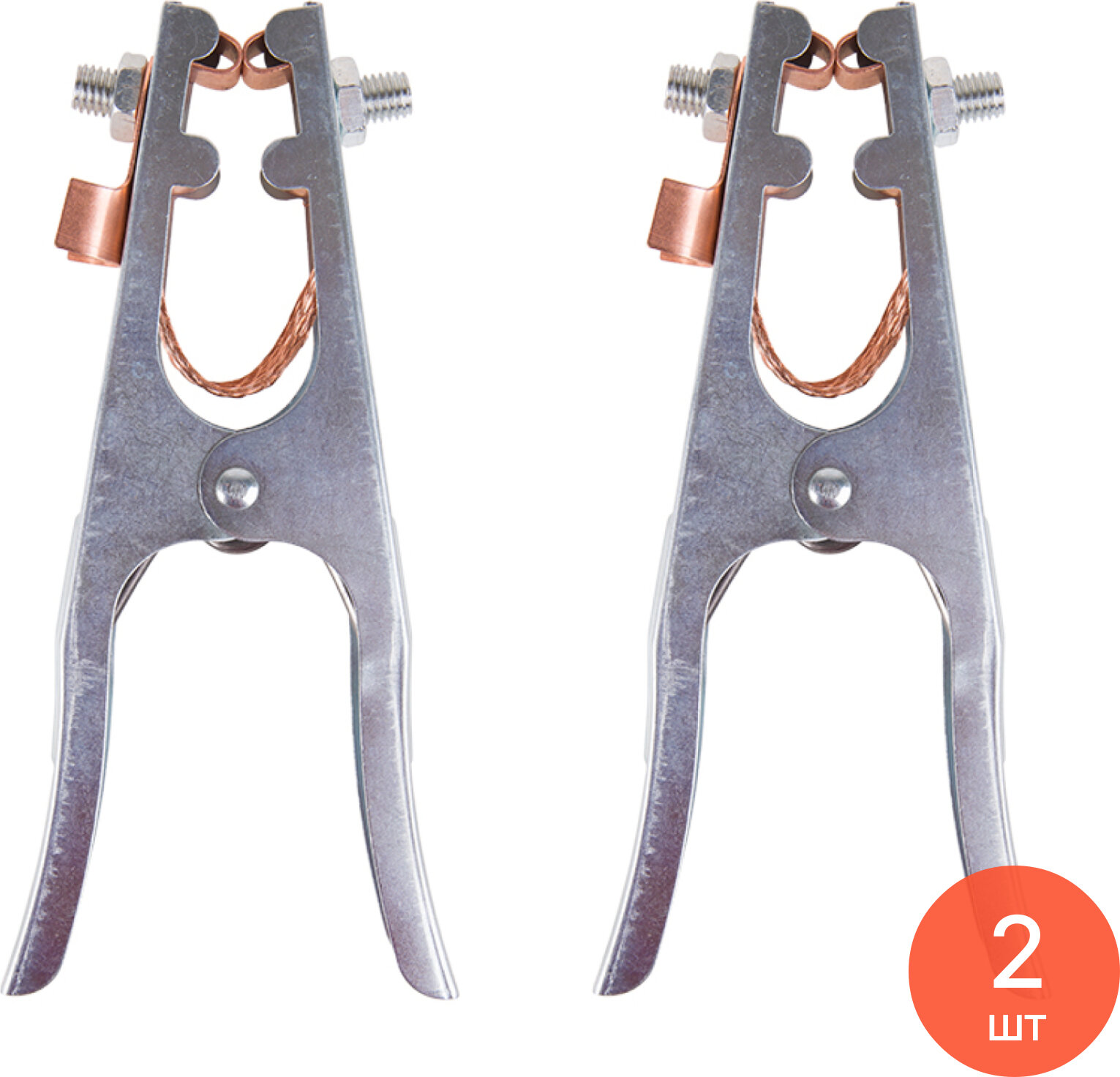 Клемма для проводов REXANT / Рексант Крокодил заземляющая для сварки, сталь, 500А 20см, 1шт. / зажим (комплект из 2 шт)