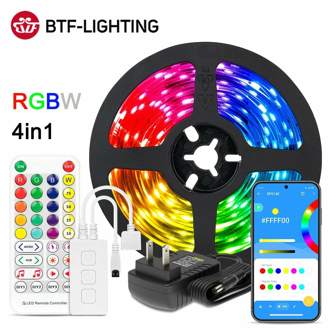 BTF-LIGHTING RGBW 4 в 1 Bluetooth светодиодная лента 20M RGBW 4IN1 BT Set, RGBWW