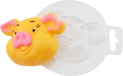 Молд для шоколада/мастики Хрюшка анфас 7 (Набор из 6 шт.)