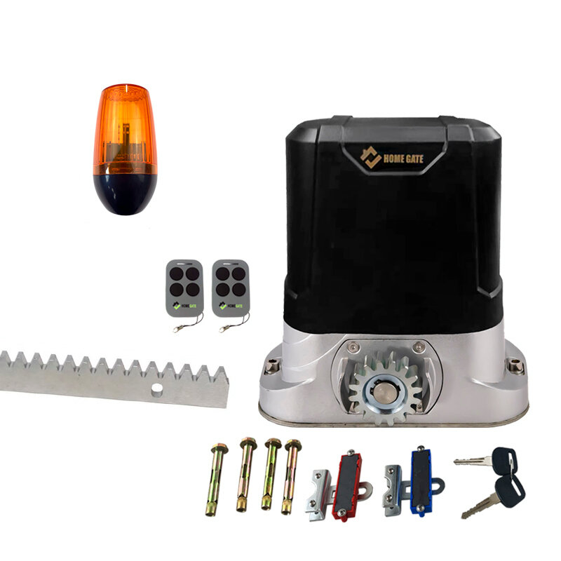 Привод для откатных ворот Home Gate LTM600 + зубчатая рейка (5шт) + сигнальная лампа. Автоматика для откатных ворот.