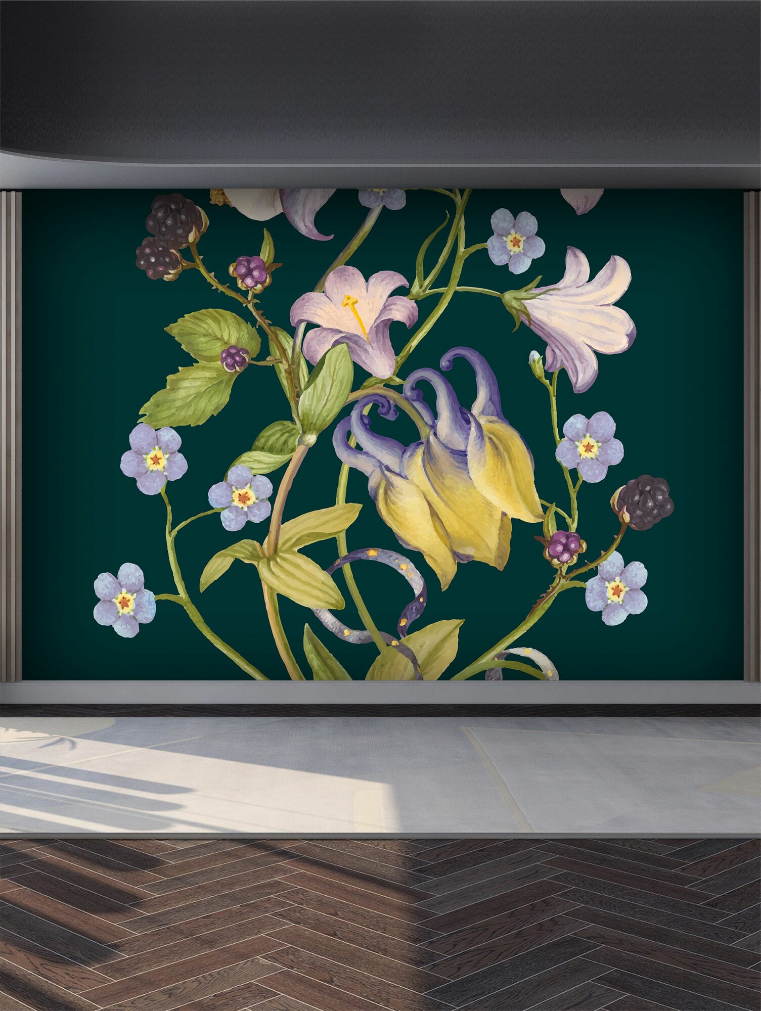 Фотообои Art IrbisPrint на стену Колокольчики и ежевика 400х270 на флизелиновой основе