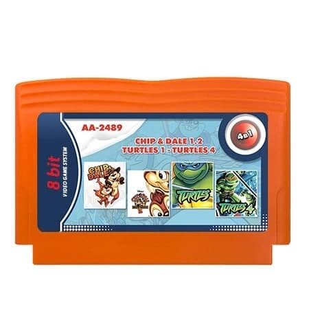 Картридж 8 бит 4в1 AA-2489 TURTLES 1+4+CHIP & DALE 1+2 (Русская версия)