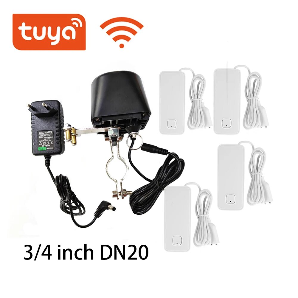 Tuya Wi-Fi датчик утечки воды DN20 DN20 valve system