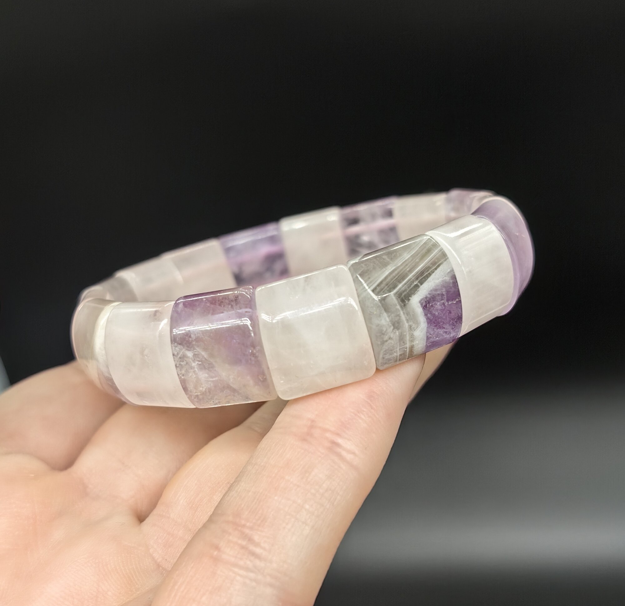 Браслет, кварц, аметист