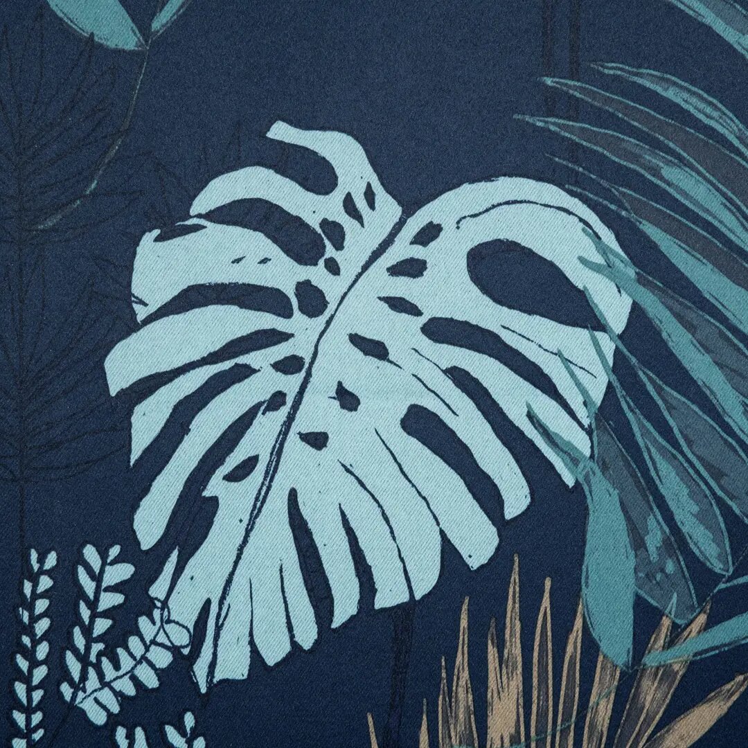 Штора на ленте со скрытыми петлями димаут Inspire Aleida 140x280 см растительный цвет синий Nemo 1