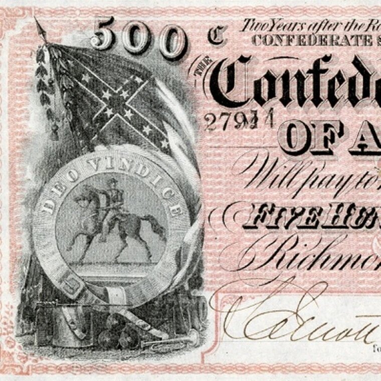 500 долларов 1864 Конфедерация Ричмонд Америка, сувенирная копия, банкноты и купюры редкие коллекционные