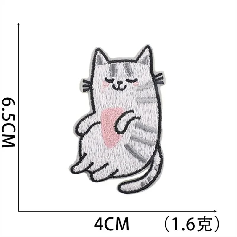 Вышитые нашивки с котом