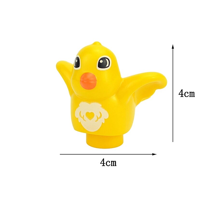 Желтый строительный блок LEDUO Baby chicken 4x4 см