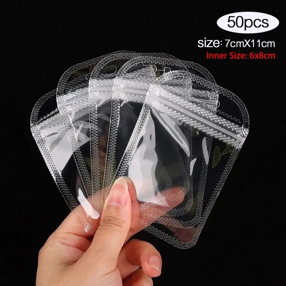 Прозрачные пакеты для украшений 7x11 см (50 шт)